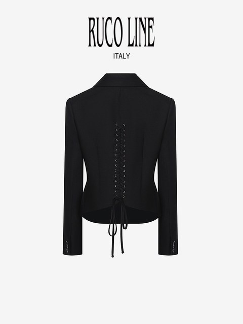 Ruco Line Rucale woolen suit jacket loose women's black suit simple ...
