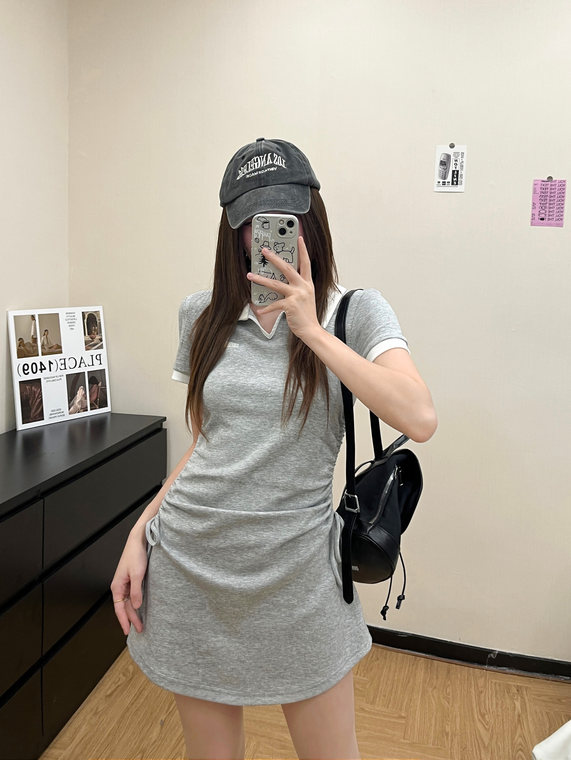 Spot TRYOLO homemade college style polo slim a-line short skirt petite ...