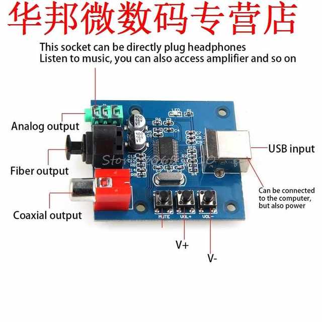 PCM2704 USB DAC to S/PDIF HiFi Sound Card Decoder Board 3.5m