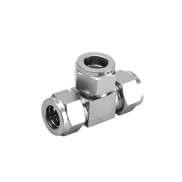 304 stainless steel ferrule joint ferrule tee intermediate joint double ...