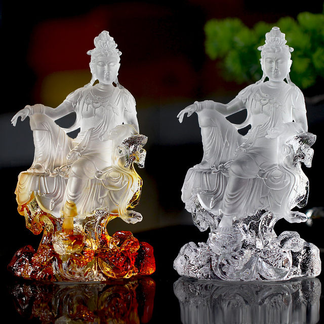 Ancient Fa Liuli Ziwan Guanyin Bodhisattva's decoration home living ...