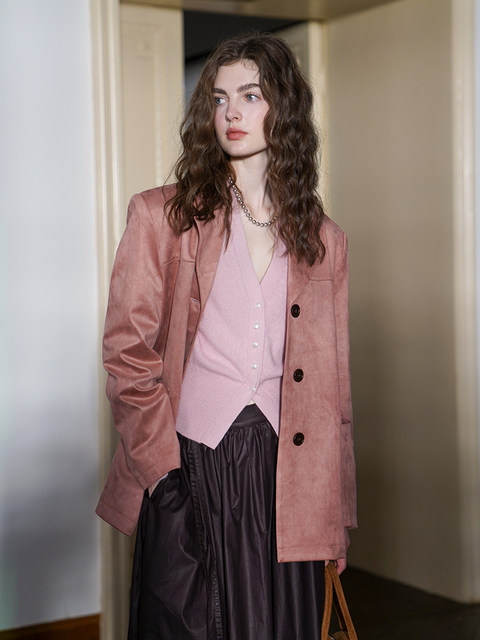 Miorastudio French retro Maillard suede flip jacket for women, high-end ...