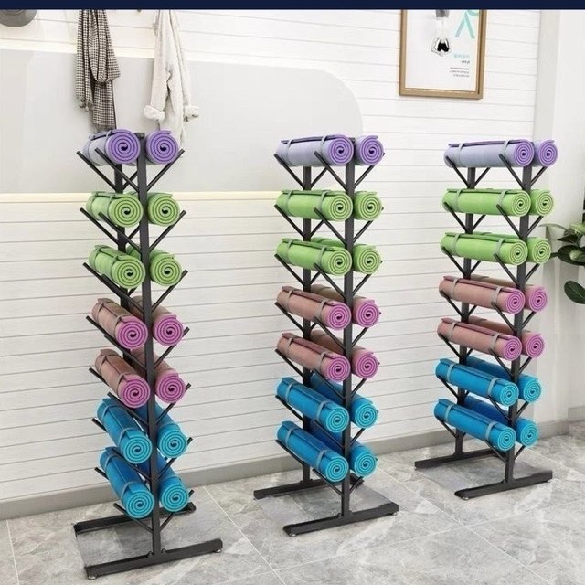Large-capacity yoga mat storage rack yoga studio multi-layer organizer ...