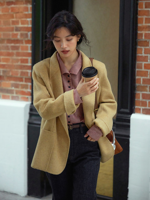 SOLIGHTER all -sided wool double -sided suits female autumn 2024 new ...