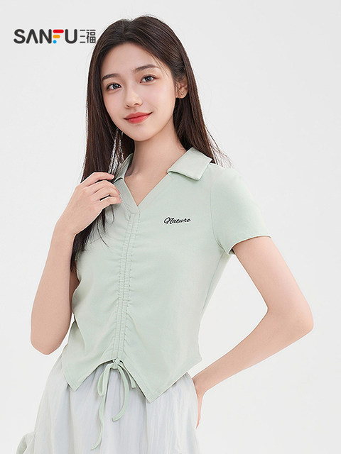 Sanfu short-sleeved T-shirt for women 2025 new summer small person ...
