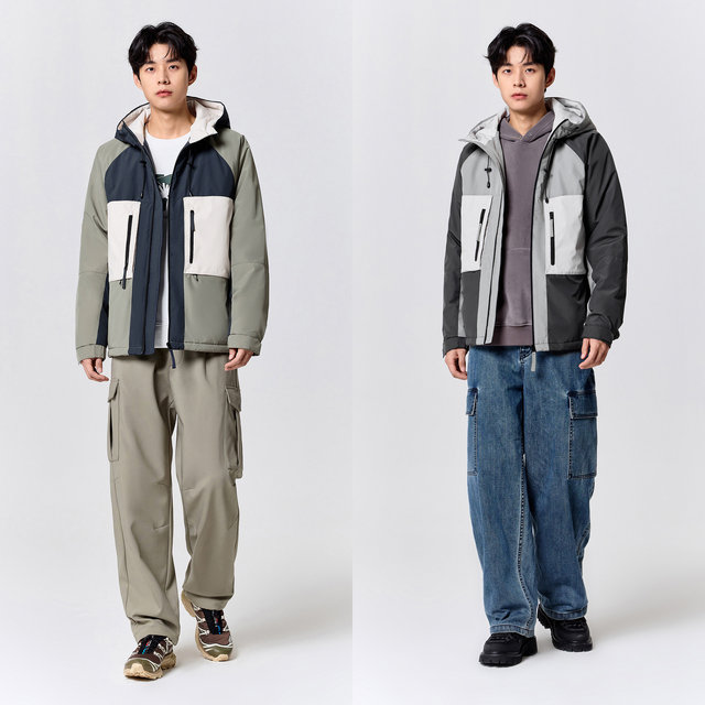 Senma cotton clothing men's contrasting outdoor wind jacket small loose ...