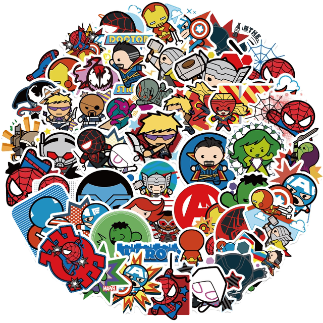 50 Disney Marvel Avengers stickers for laptops, mobile phones, tablets ...