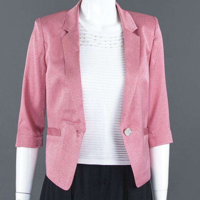 Meiermei suit top, water pink short waist, easy to match, simple style ...