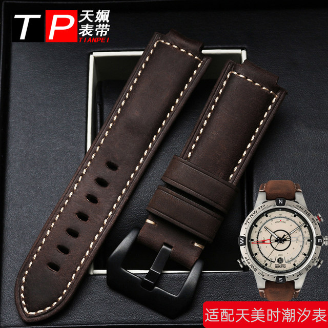 Leather watch strap suitable for TIMEX tide T2N720T2N721T2N739 male ...