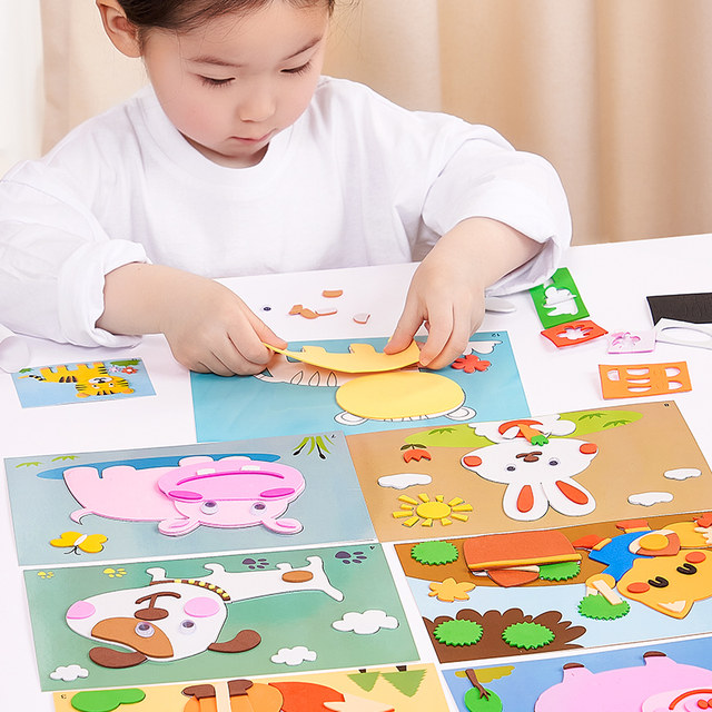 Children's handmade diy three-dimensional sticker toys baby ...