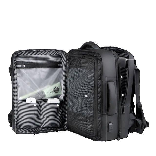 17.3-inch large-capacity hard shell backpack with expandable dry and ...