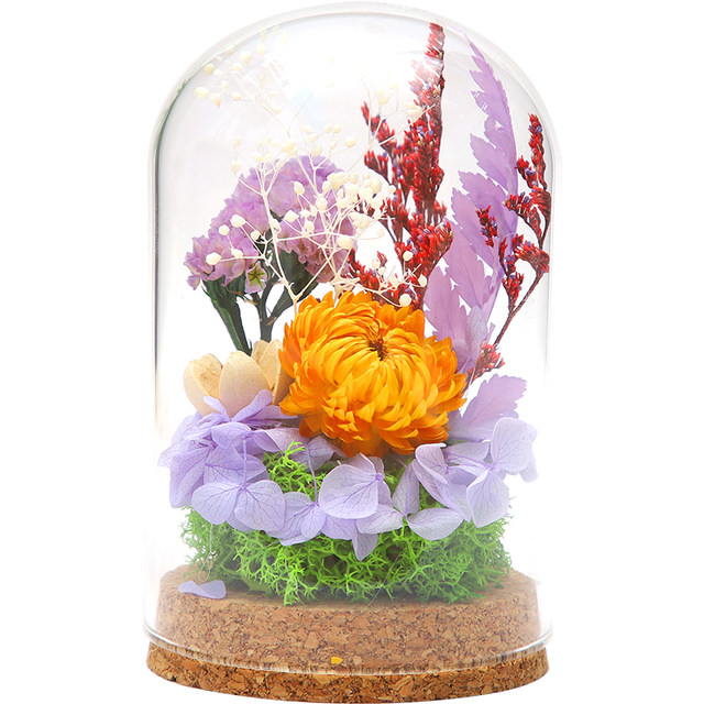Children's handmade DIY eternal flower glass cover Thanksgiving gift ...