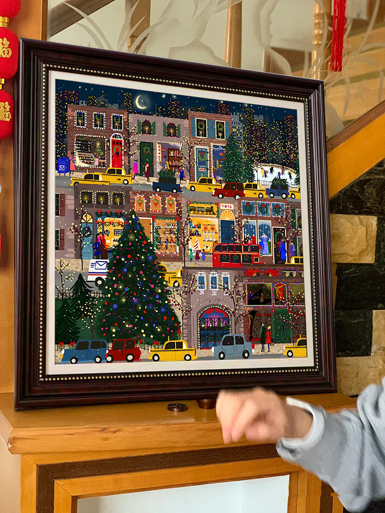 Christmas winter lights puzzle 500 pieces with gold foil galison square ...