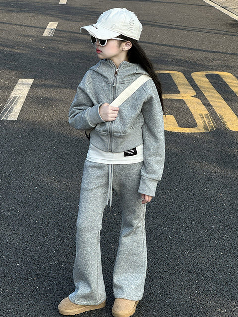 Girls spring clothing casual two-piece set 2025 new style mid-large ...