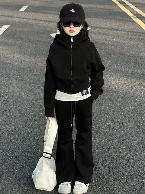 Girls spring clothing casual two-piece set 2025 new style mid-large ...