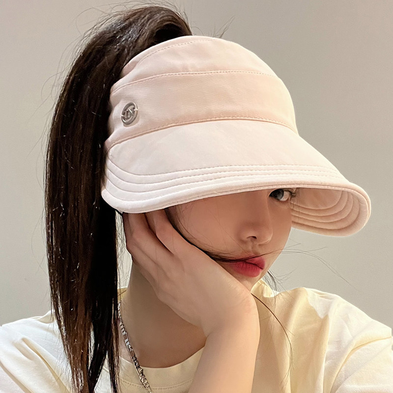 Empty top hat for women 2024 new style ponytail peaked hat sun ...