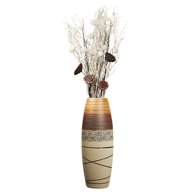Jingdezhen dried flower floor-standing vase large ceramic decoration ...