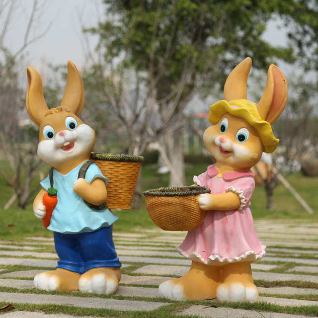 Outdoor garden courtyard villa gardening cartoon animal large resin ...