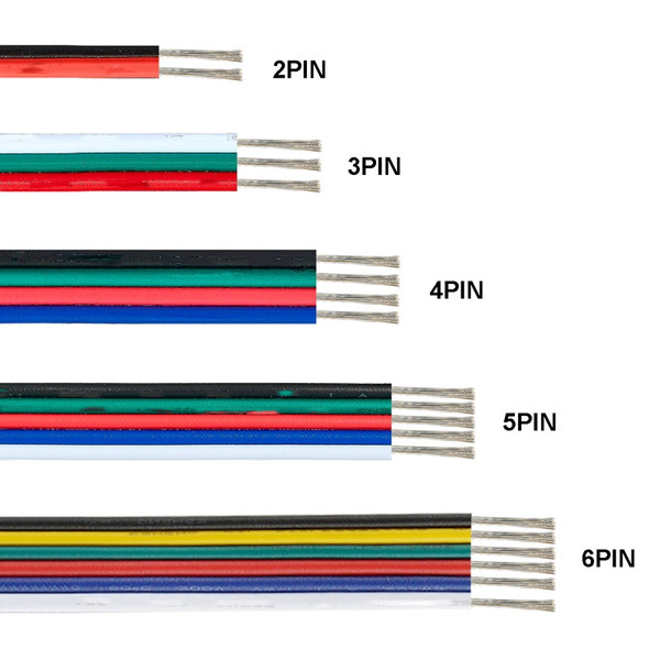 5-Meter Low-Voltage LED Light Strip Extension 2,3,4,5,6 Pin Parallel ...