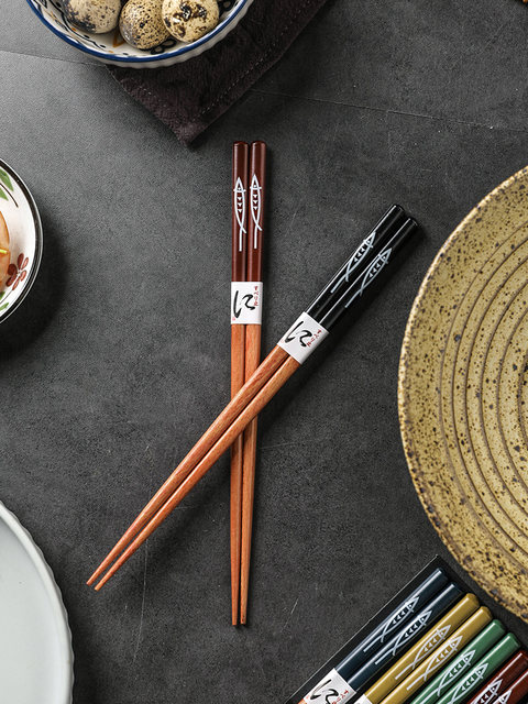 Sheli Japanese style chestnut wood chopsticks for home use high-end ...