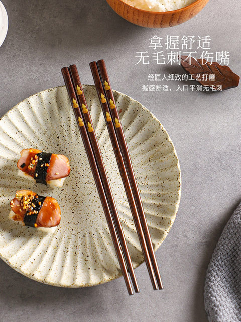 Sheli Chinese high-end solid wood chopsticks gift chopsticks set Wufu ...