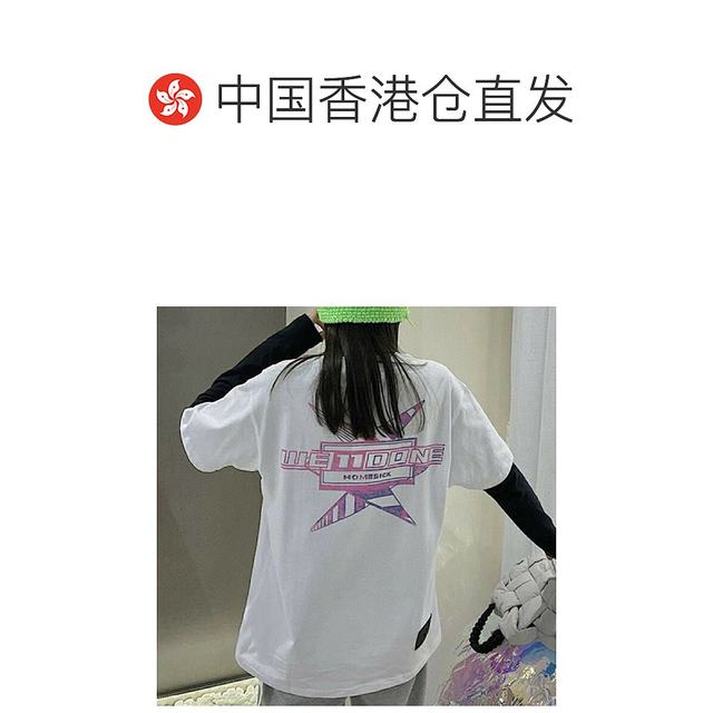 Hong Kong straight hair We11Done Ms. White LOGO short -sleeved round ...