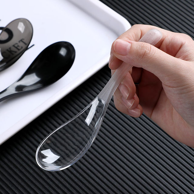 Disposable spoon plastic spoon fast food takeaway ice powder dessert ...