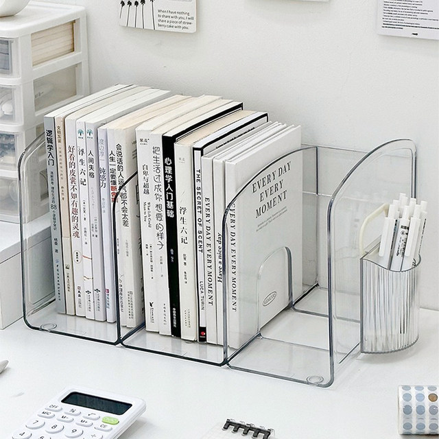 Bookstand desktop book storage rack acrylic transparent bookshelf ...