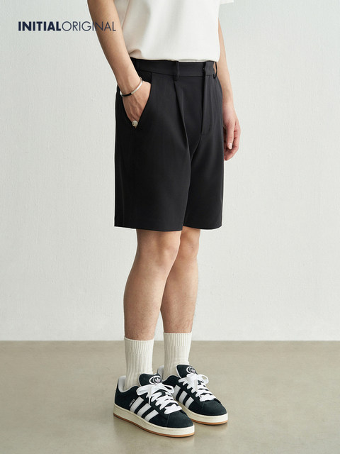 INITIAL Summer Classic Straight-leg Pleated Intellectual Work Clothing ...