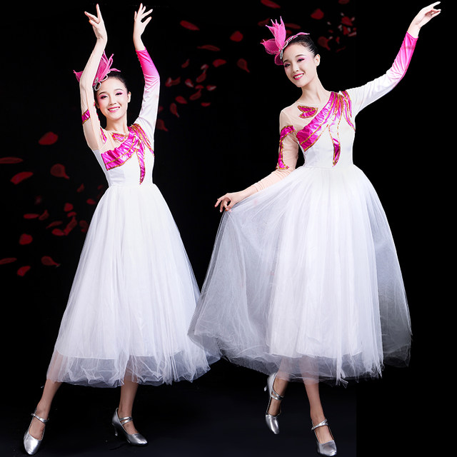 Modern dance performance costume new white adult women chorus costume ...