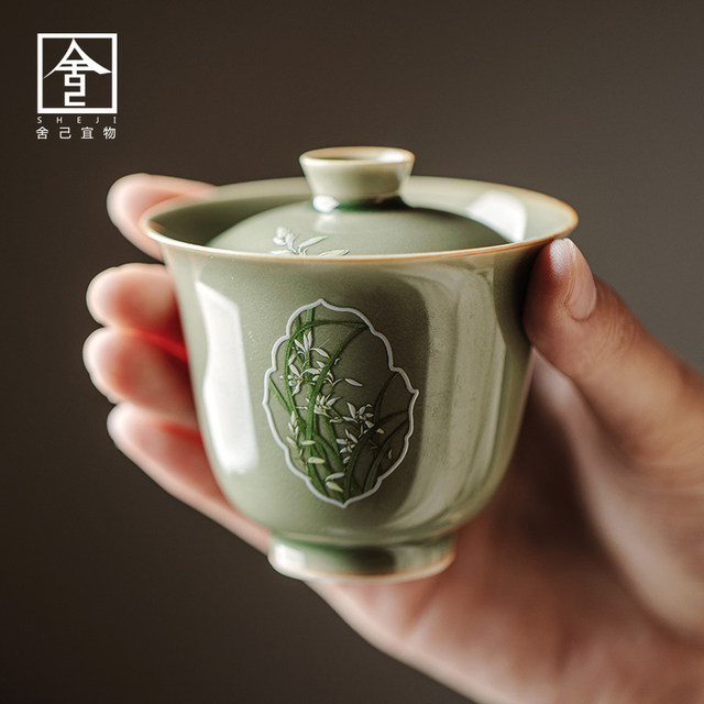 Self -denied tea art covered bowl handmade tea bowl retro single kung ...
