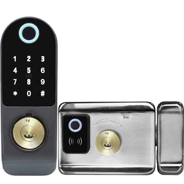 Old-fashioned iron door fingerprint lock home anti-theft door ...