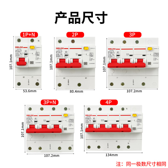 Delixi DZ47LE-125 large current leakage protector 2P3P4P80A100A125 ...