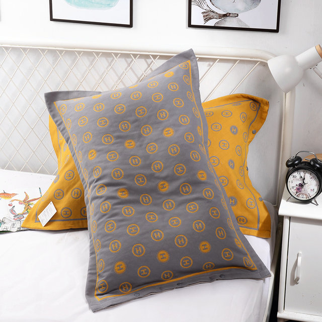 Pure cotton gauze snap pillowcases, one pair, extra large and thickened ...
