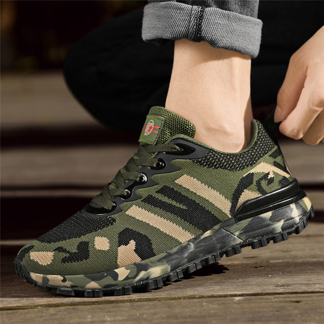 Camouflage shoes for men and women, mesh breathable running shoes ...