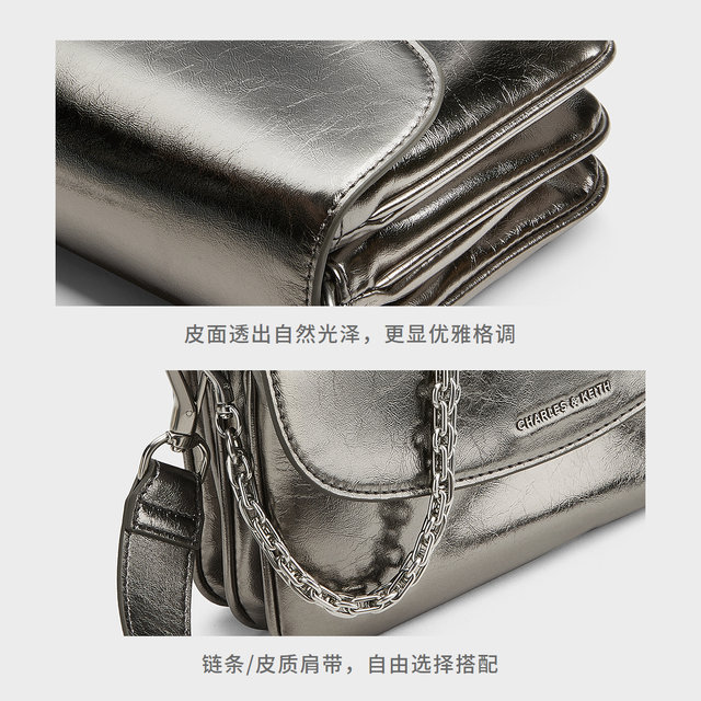 CHARLES/KEITH24 autumn new style CK2-20782418 chain flip handheld small ...