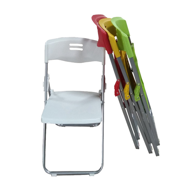 Folding plastic chair with book net training chair office activity ...