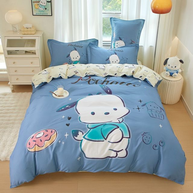Cartoon bedding four-piece set pure cotton Pacha dog children's bed ...