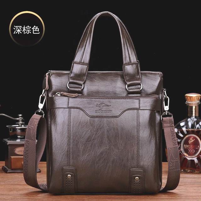 Shuai Tong Kangaroo Men's Bag Handbag Men's Business Casual Cowhide ...