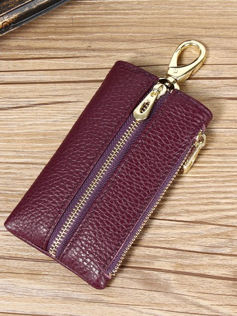 Key bag zipper car key bag genuine leather multifunctional first layer ...