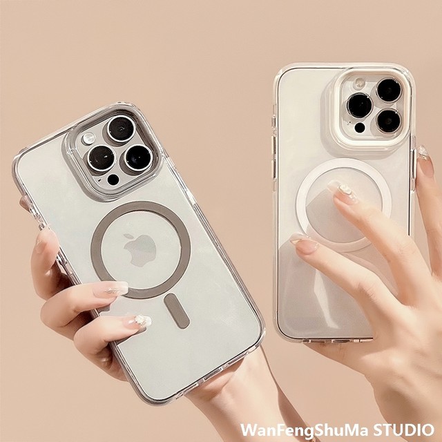 Solid color magnetic 15Promax high-end iPhone case 14 suitable 13 anti ...