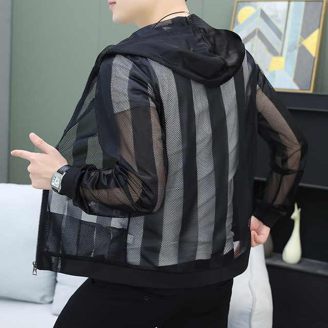 Mesh sun protection clothing for men in summer, thin breathable sun ...