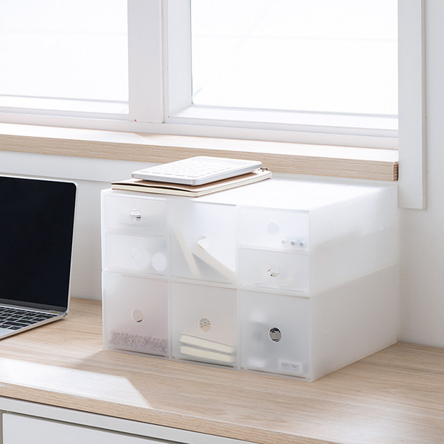 Desktop storage box transparent office sundries dressing table ...