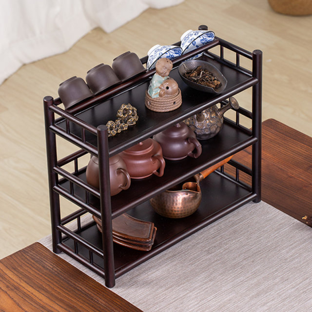 Desktop teapot rack small Bogu rack tea cup rack tea set storage rack ...
