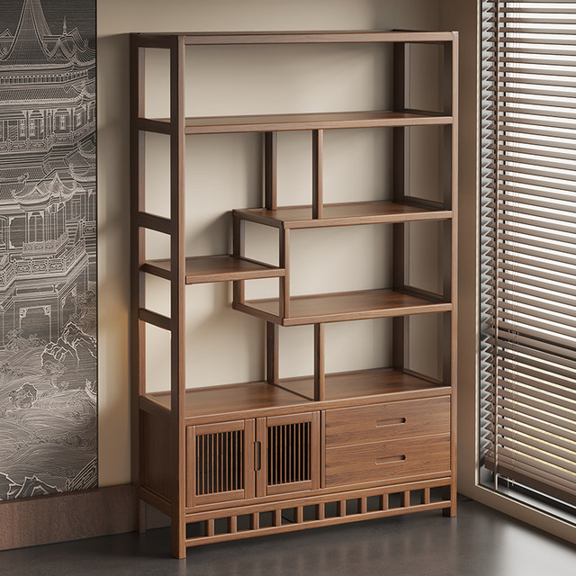 Bogu rack solid wood new Chinese tea room storage rack tea rack living ...