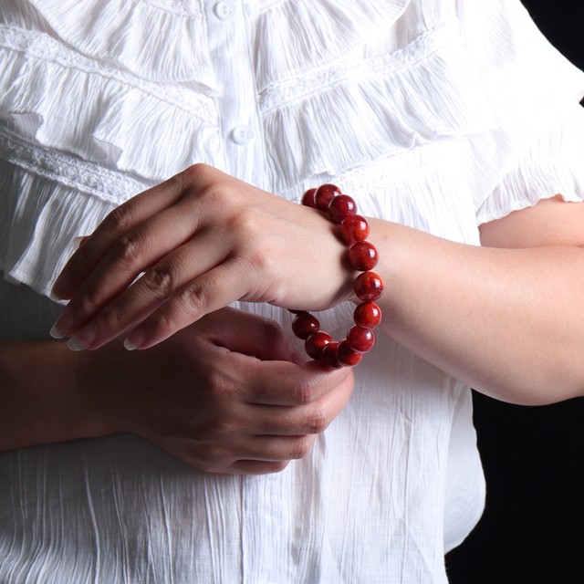 Natural flame pattern south red agate bracelet flame red single -circle ...