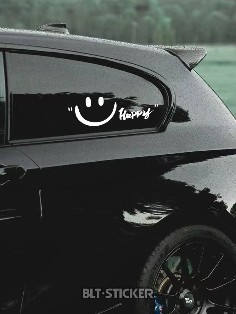 Car modification and decoration car stickers Happy smiling face smile ...