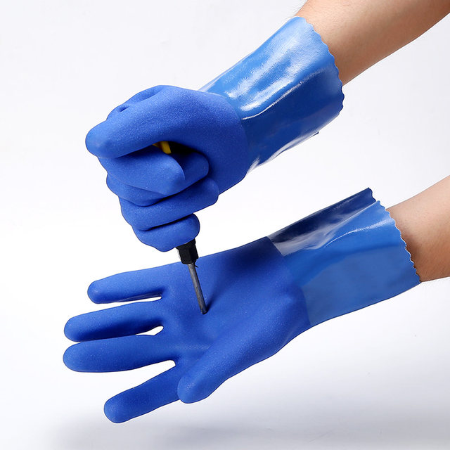 Upgraded thickened labor protection rubber gloves dipped industrial ...