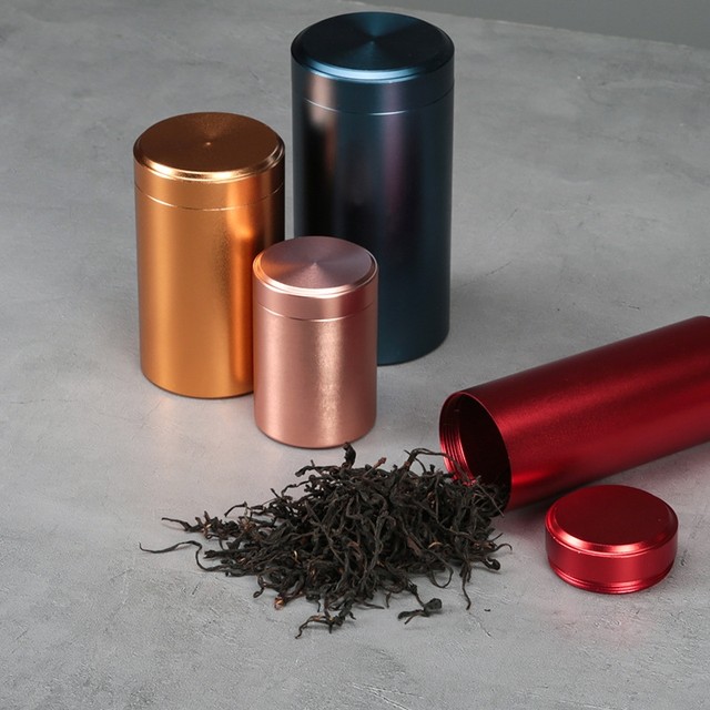 Titanium alloy small tea can metal mini portable travel stainless steel ...