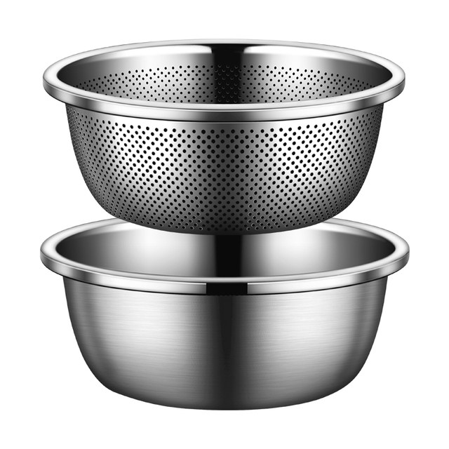 304 stainless steel drain basket, vegetable basin, rice washing sieve ...